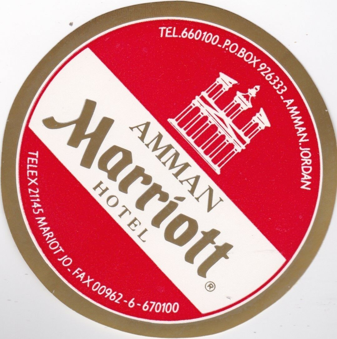 Jordan Amman Marriott Hotel Vintage Luggage Label lbl0670 | Ephemera ...