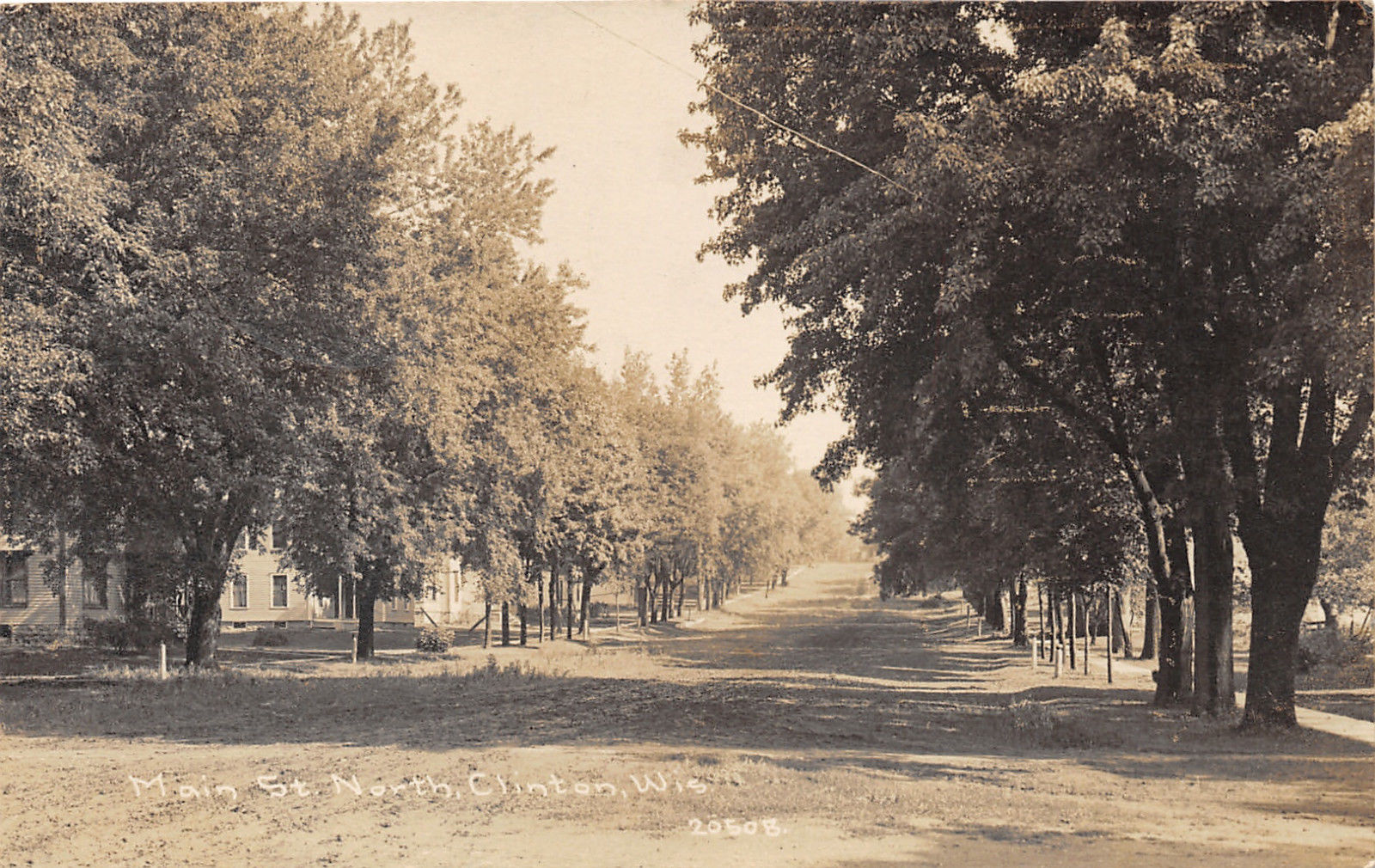 Clinton Wisconsin~Main Street North~Residential~Lots of Trees~1914 ...