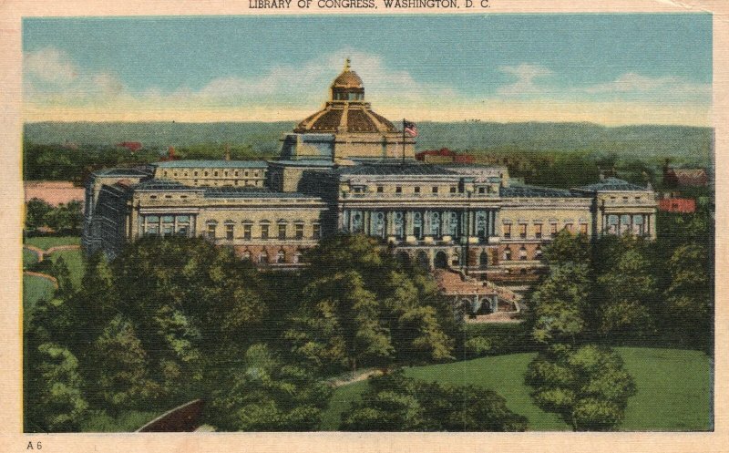 Vintage Postcard 1944 Library Of Congress Historic Building Washington ...