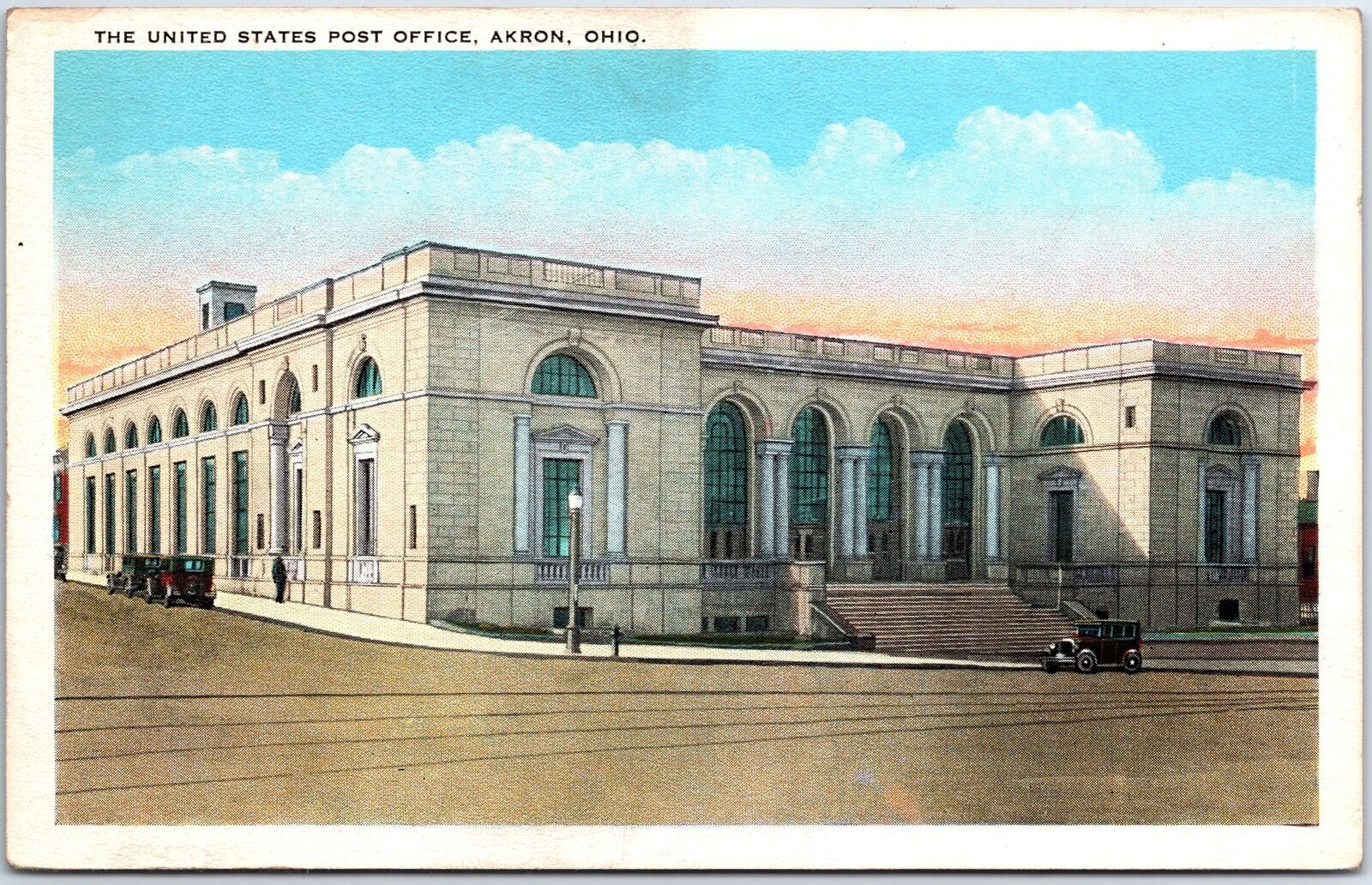 Vintage Postcard the United States Post Office at Akron Ohio C. 1920s ...