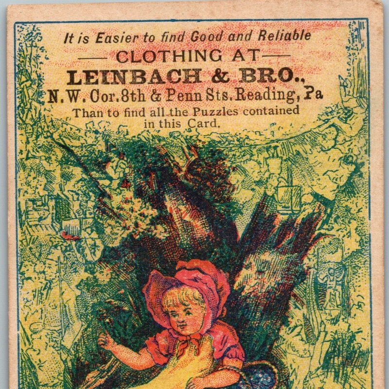 1890 Little Red Riding Hood Hidden Picture Puzzle Leinbach Reading PA ...