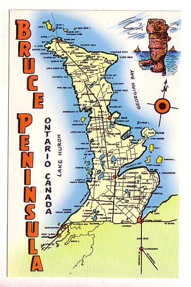 Bruce Peninsula Ontario Pictorial Map | Canada - Ontario - Other ...