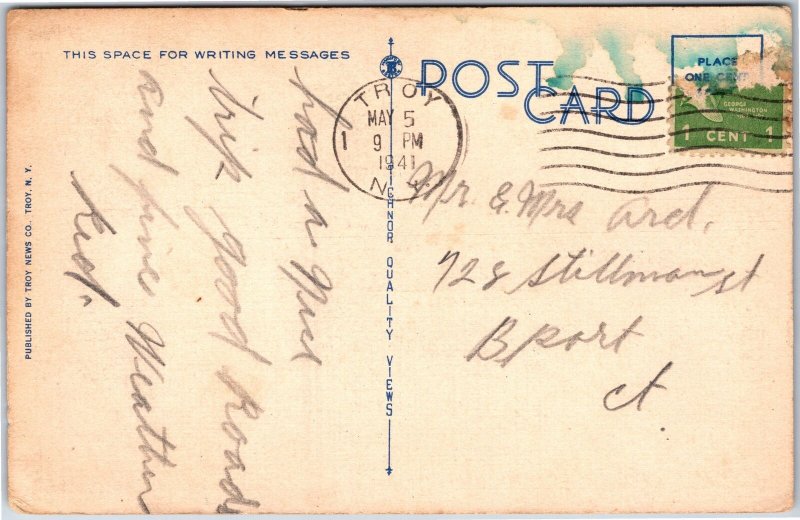 Vintage Postcard the Approach to Troy and Menands Bridge at Troy New ...