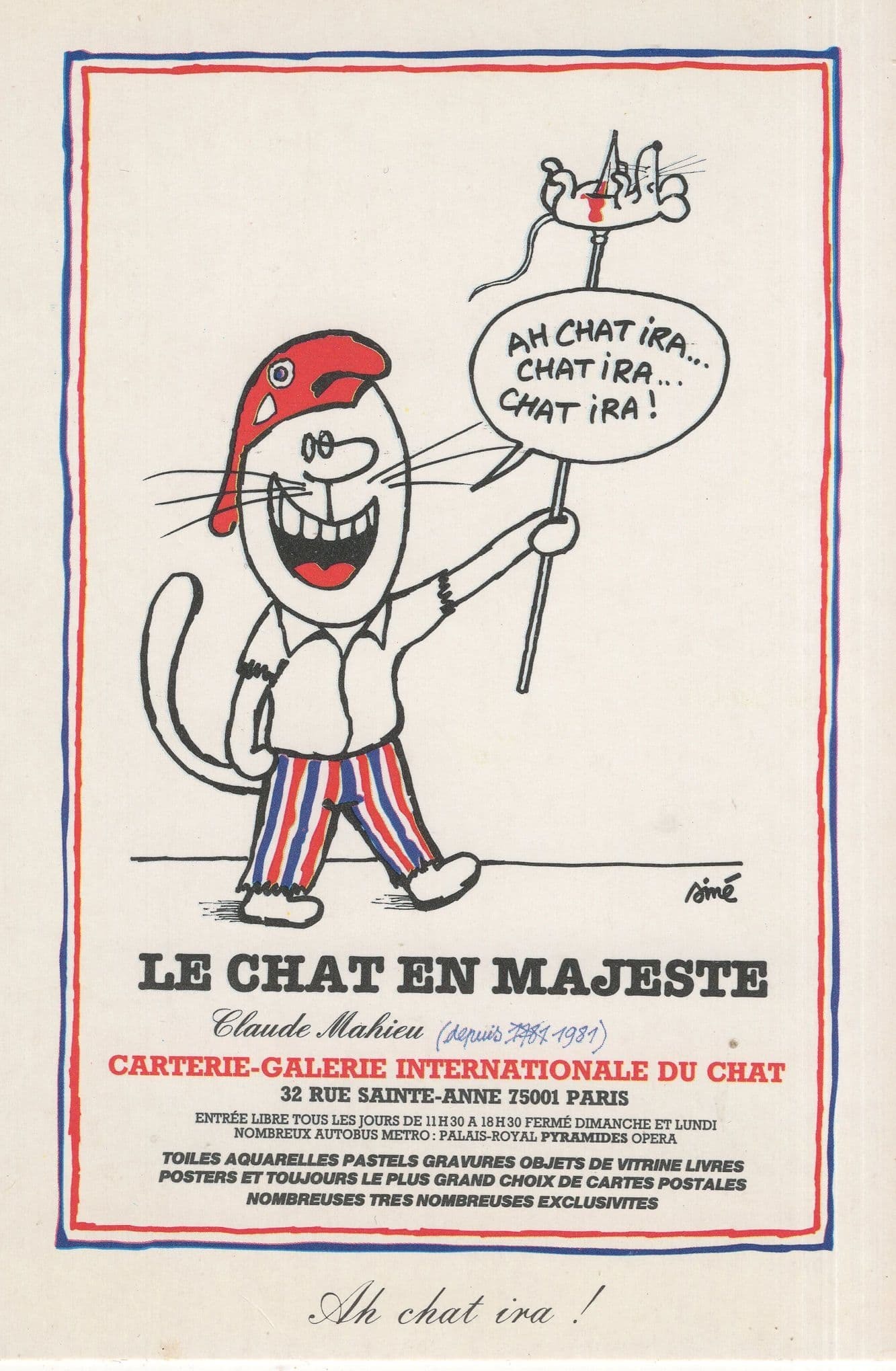 La Majeste Chat IRA Comic Cat & Mouse French Poster Postcard | Topics ...