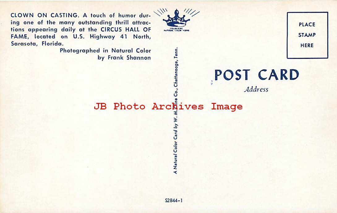 FL, Sarasota, Florida, Circus Hall Of Fame, Clown On Casting, Cline No ...