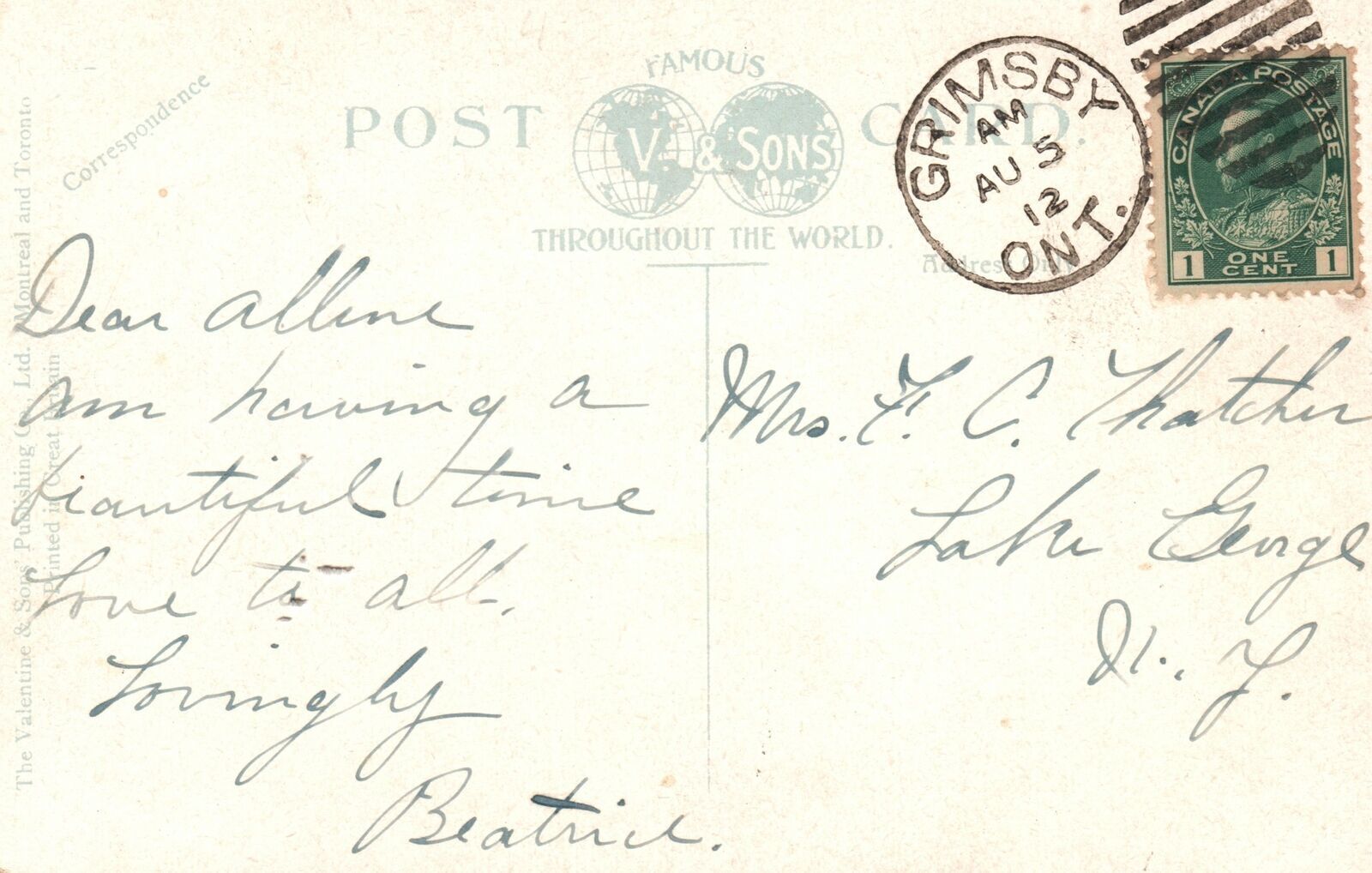 Vintage Postcard 1910's Terminal Station Hamilton Canada The Valentine ...