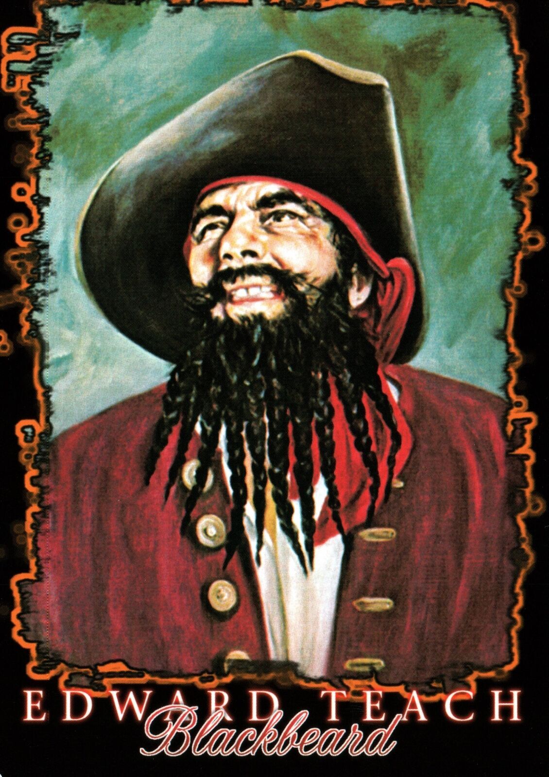 Vintage Continental Size Postcard Edward Teach Also Known as Pirate ...