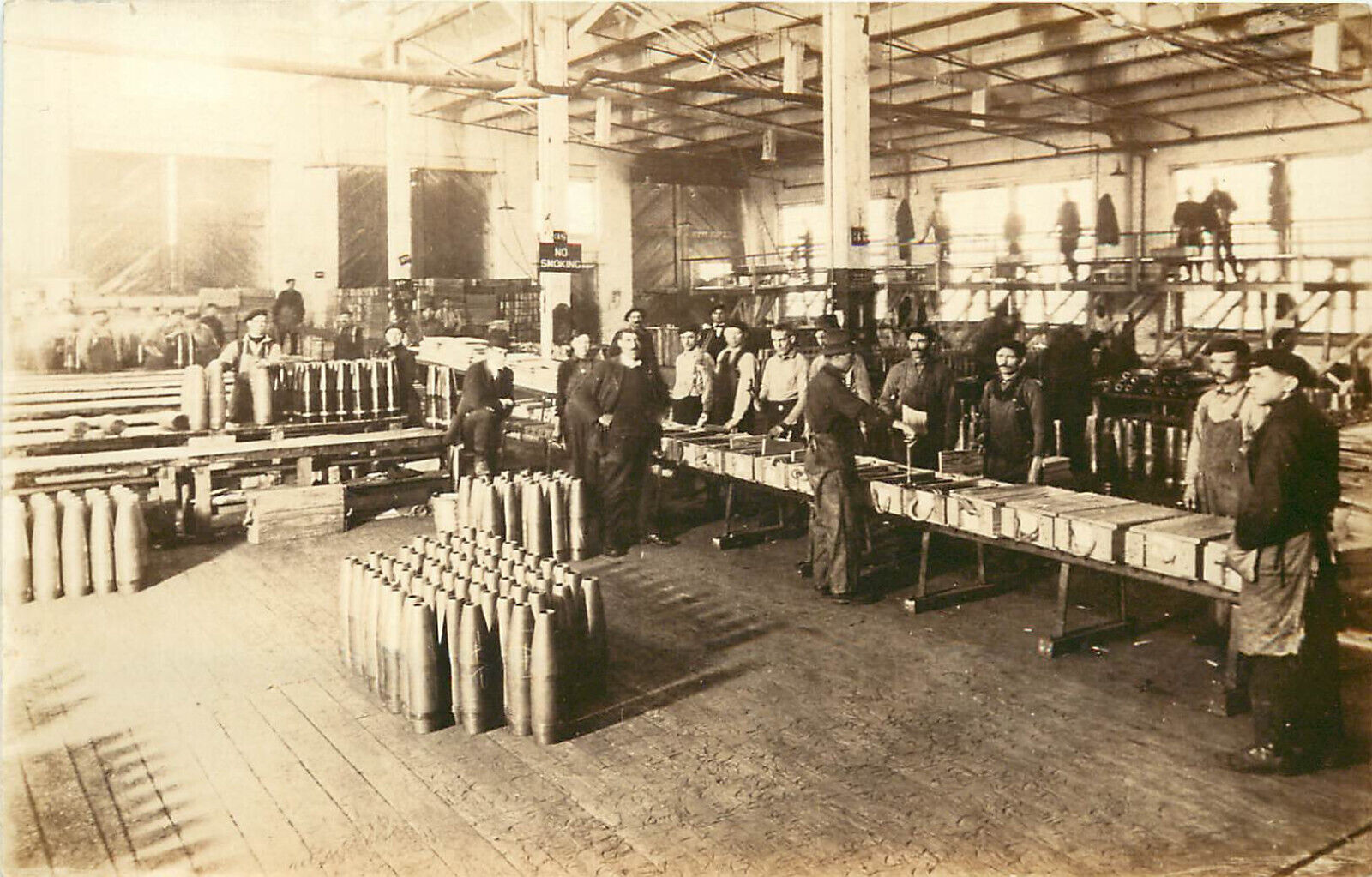 RPPC Postcard WWI Era Munitions Factory Workers Assembly Line Shells ...