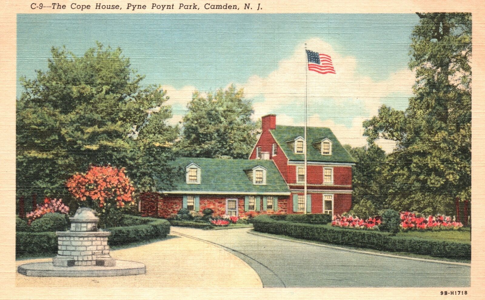 Vintage Postcard The Cove House Pyne Poynt Park Old Homes Camden New ...