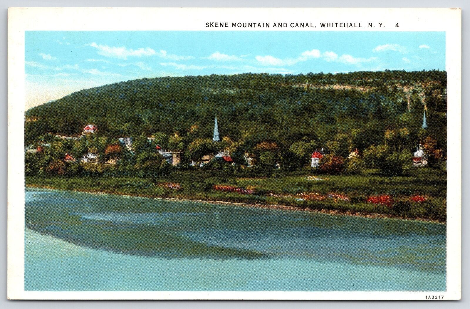 Vintage Postcard Skene Mountain and Canal River Greenfield Whitehall ...
