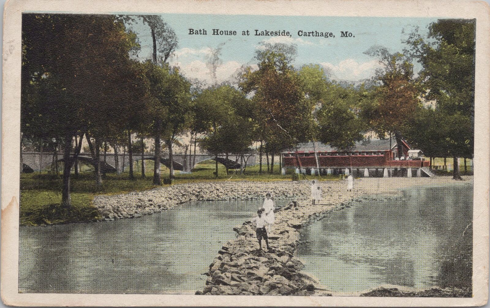 Carthage Missouri~Bath House At Lakeside Park~PM 1923~Vintage Postcard ...