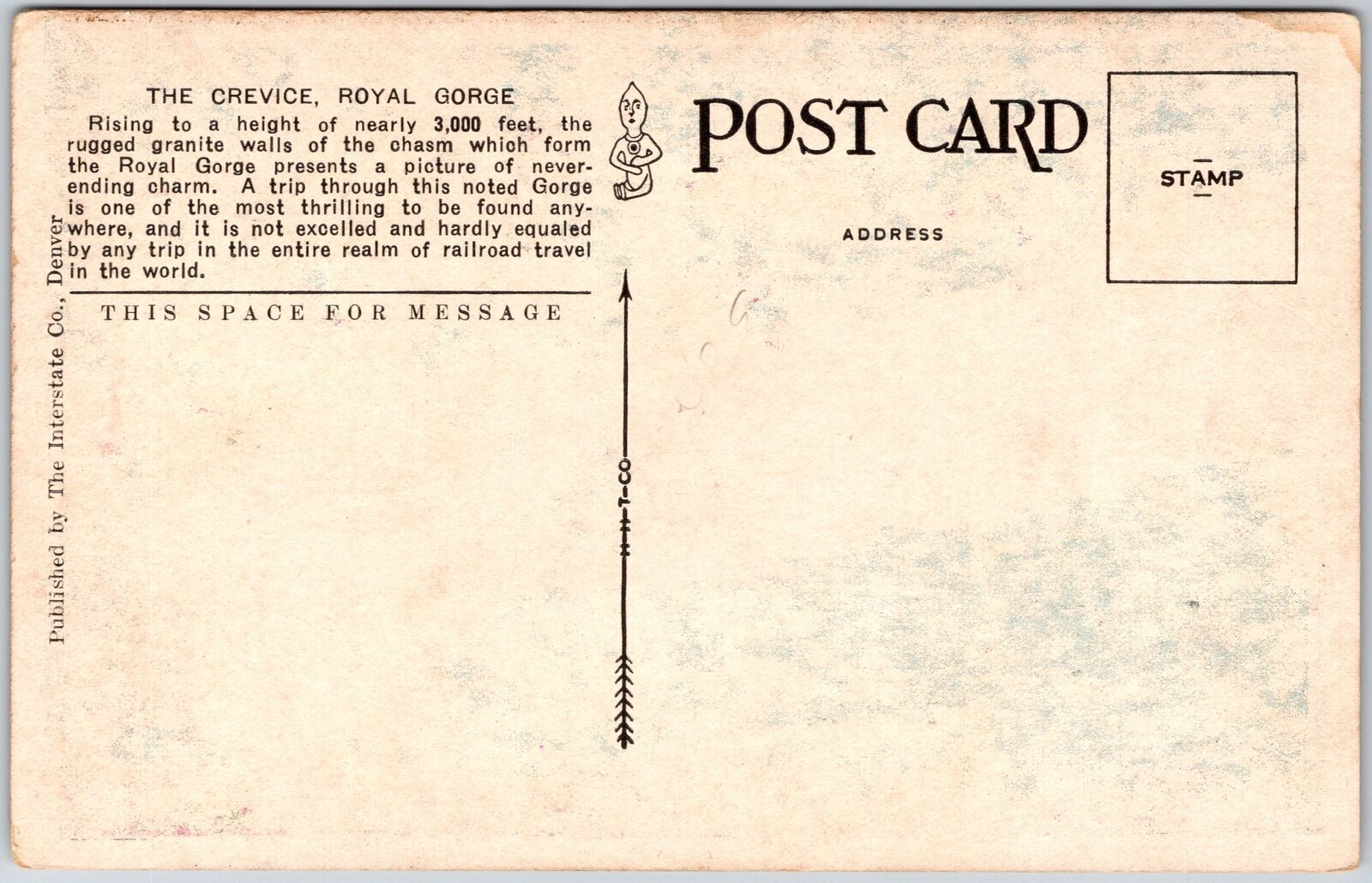 The Crevice Royal Gorge Colorado CO Rugged Granite Walls Chasm Postcard ...