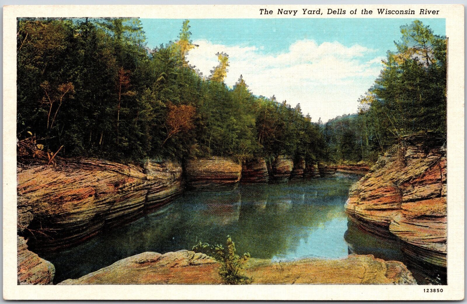The Navy Yard Dells Of The Wisconsin River WI Rock Formations Trees ...