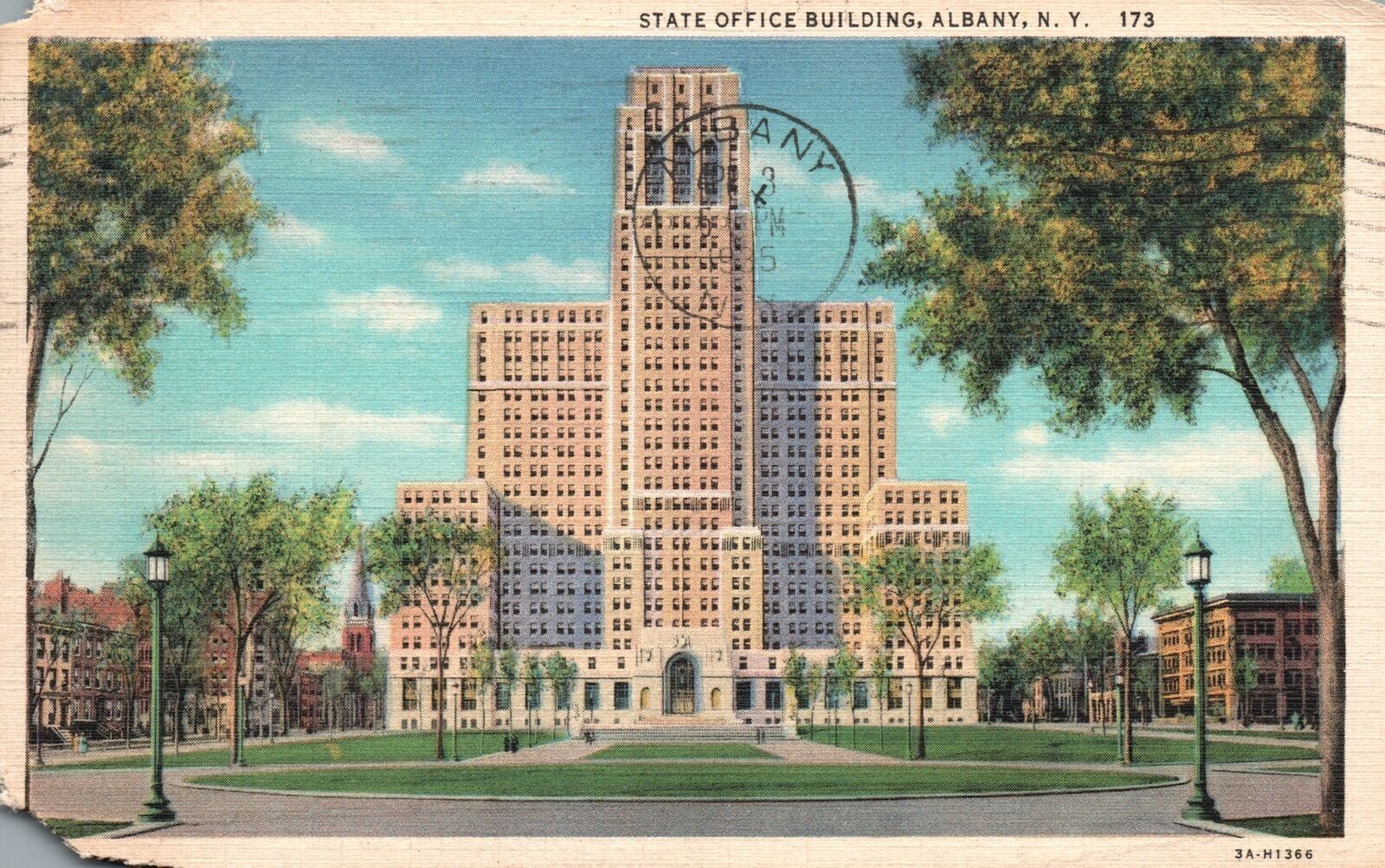 Vintage Postcard 1935 State Office Building Albany New York C.W. Hughes ...