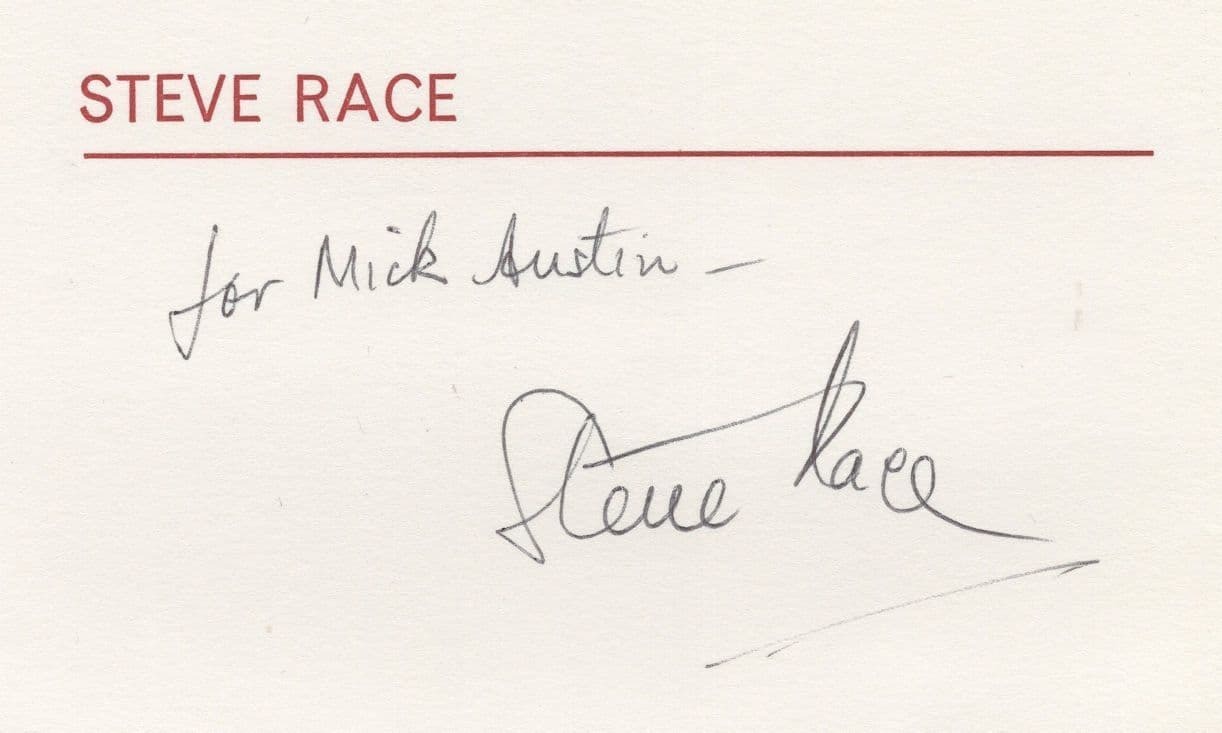 Steve Race Classical BBC Pianist TV Presenter Hand Signed Card | Topics ...