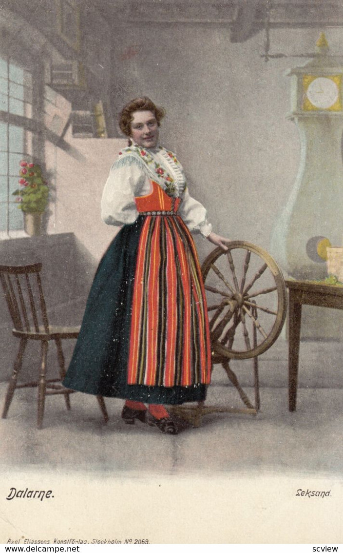 Girl & Spinning Wheel , DALARNE. Leksand. , Sweden , 00-10s | Topics ...