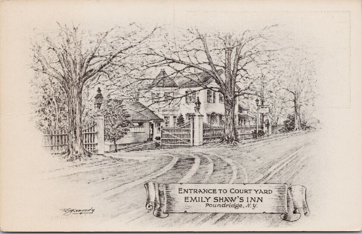 Poundridge NY Emly Shaw's Inn Entrance to Court Yard Kennedy Signed ...