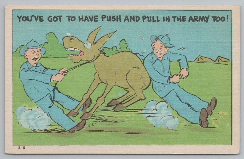 Military Humor~You Have Push & Pull The Army~Soldiers & Donkey~Vintage ...
