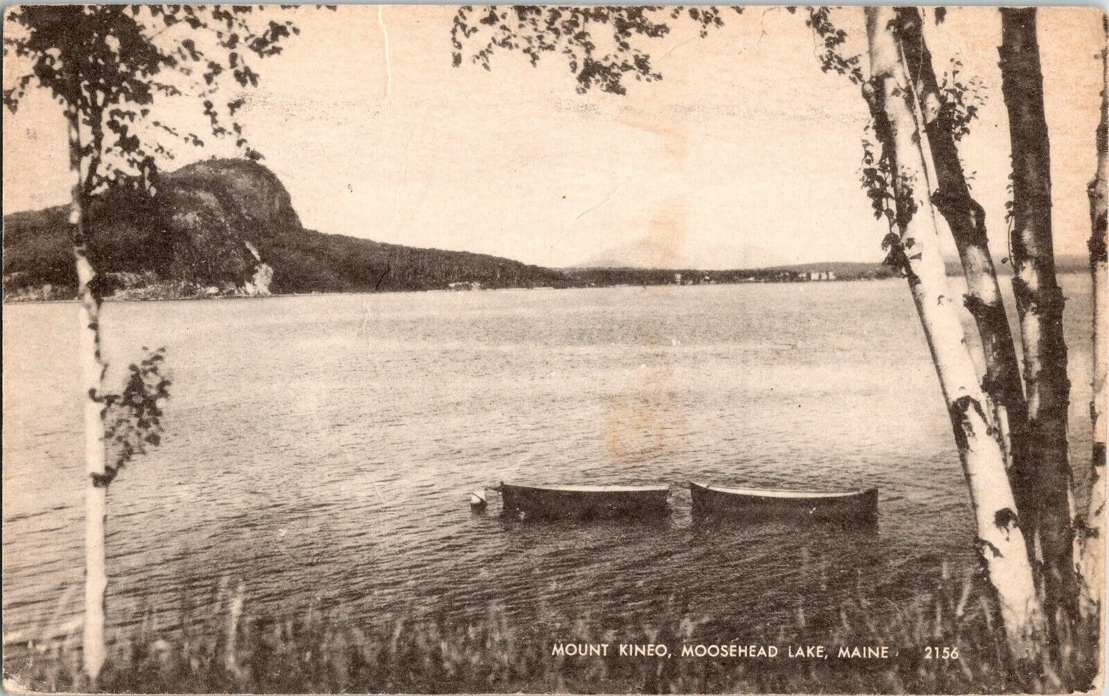 Mount Kineo Moosehead Lake Maine BW WOB Note Cancel 1c Stamp Postcard ...