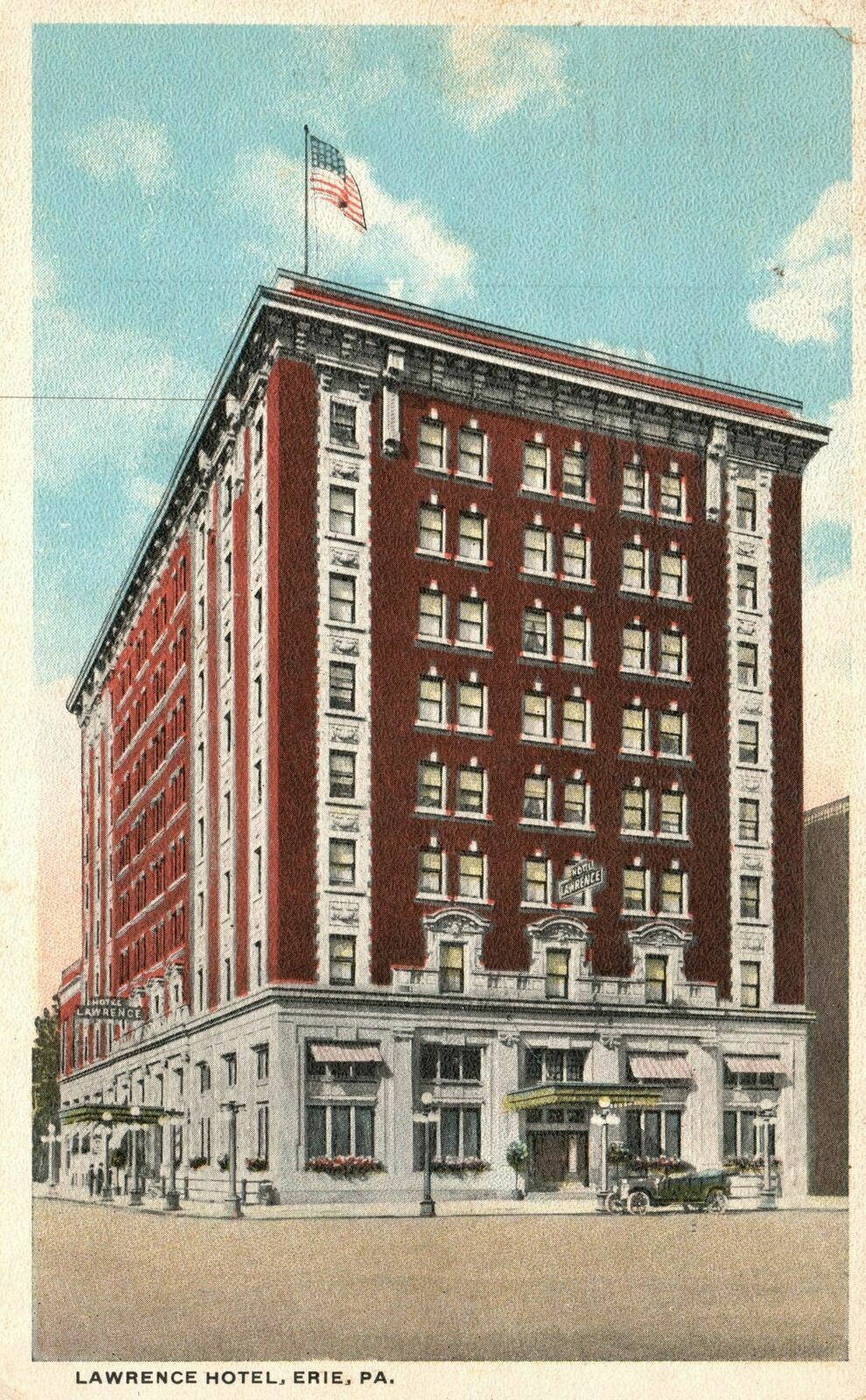 Vintage Postcard 1915 Lawrence Hotel High Rise Building Rooms Erie ...