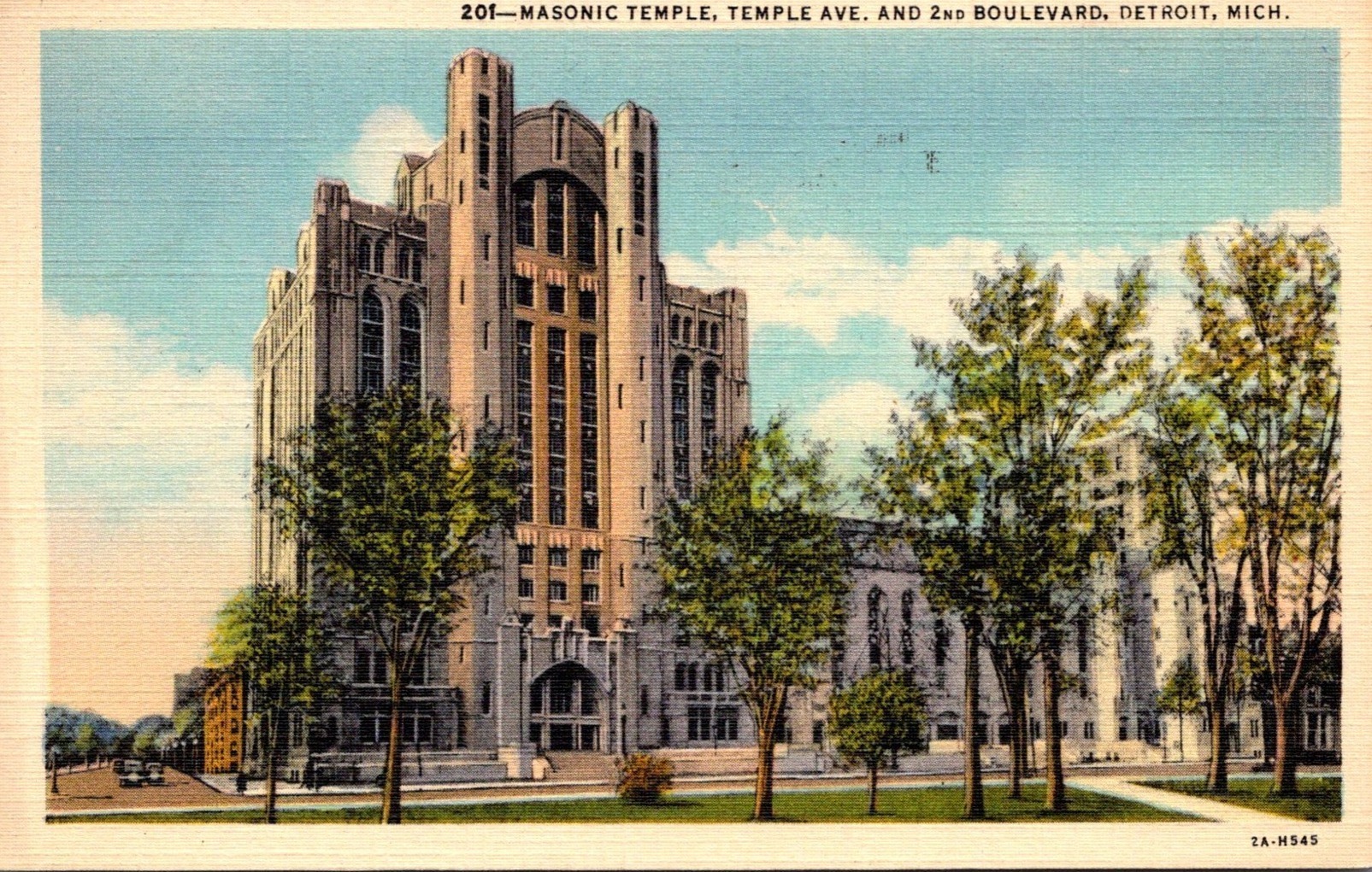 Michigan Detroit Masonic Temple 1947 Curteich | United States ...