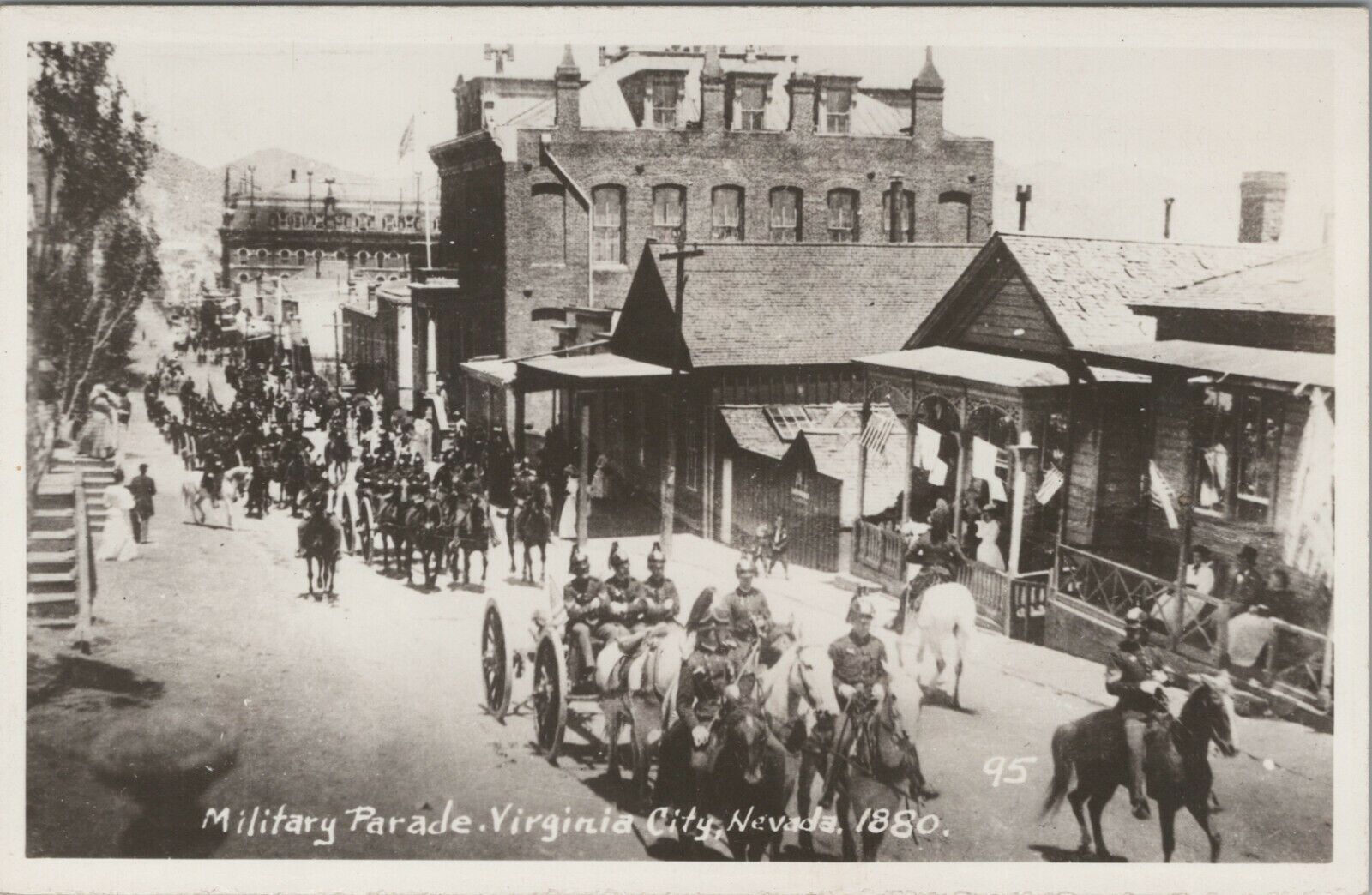 RPPC military parade in 1880 Virginia City Nevada Bucket of Blood 1930 ...