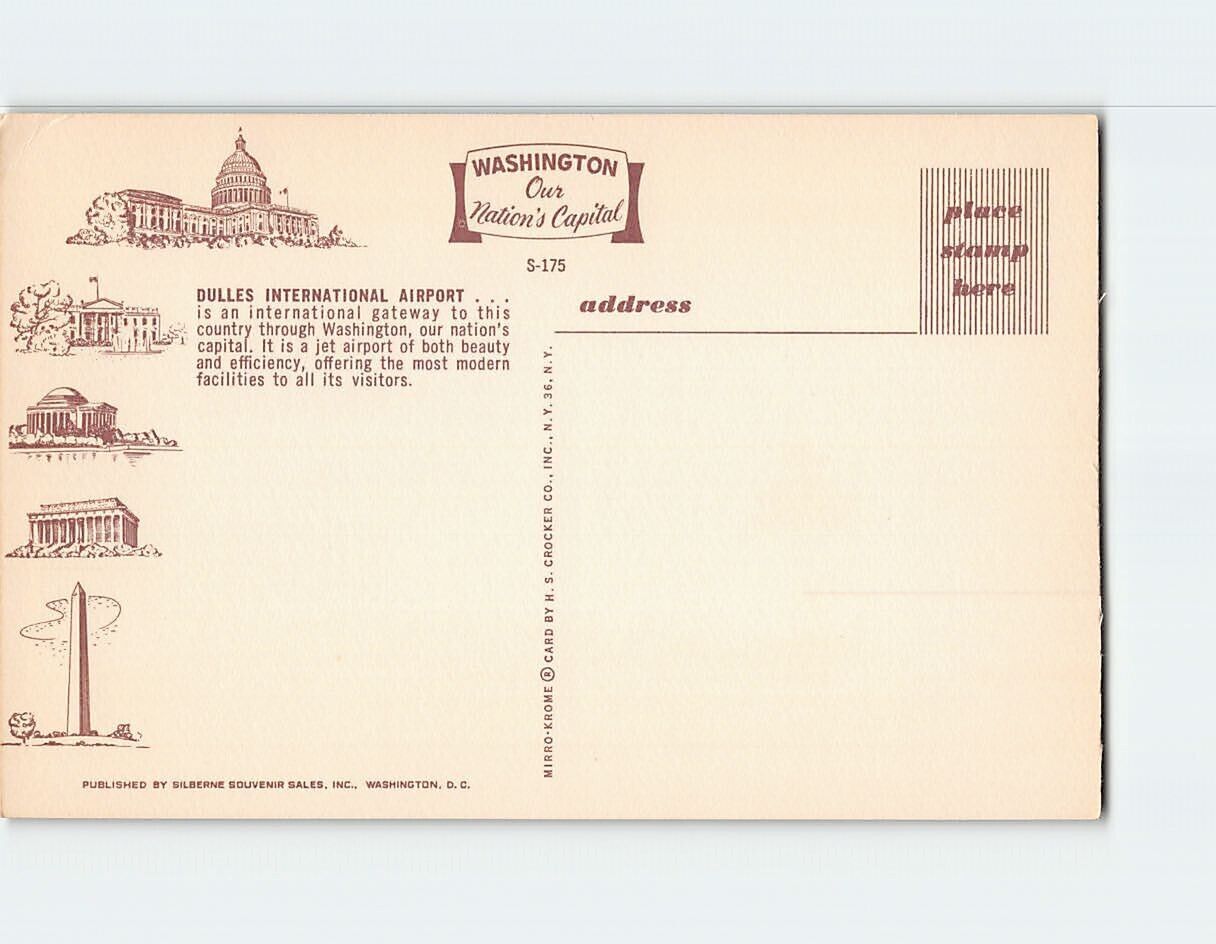 Postcard Washington's Dulles International Airport, Dulles, Virginia ...