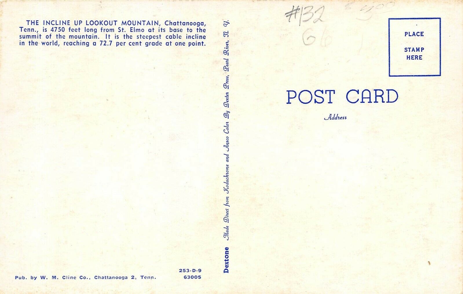 Chattanooga Tennessee 1950s Postcard Incline Up Lookout Mountain ...