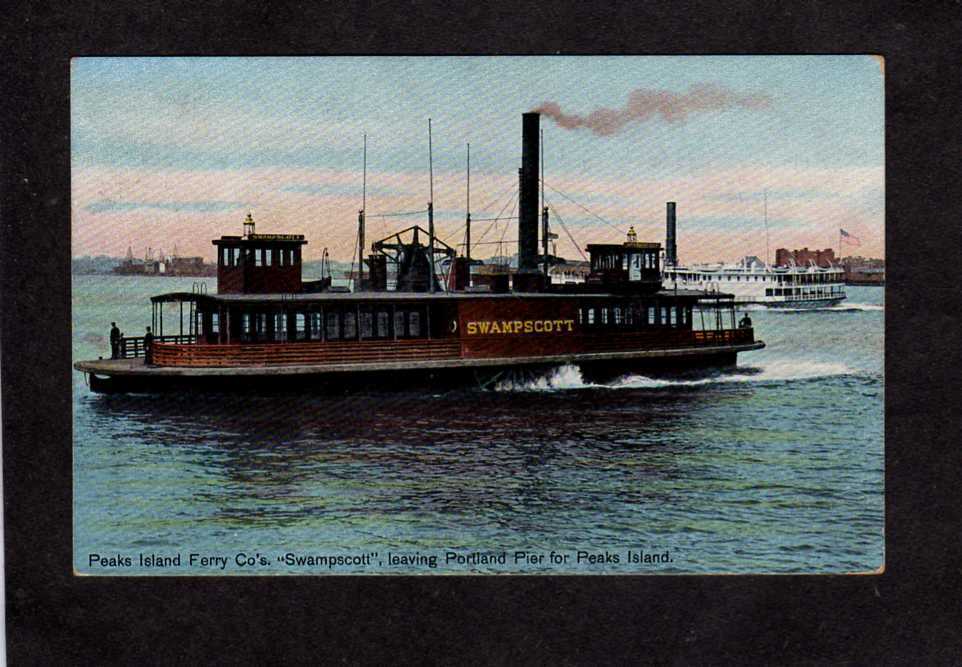 ME Peak's Island Ferry Boat Steamship Steamer Swampscott Portland Maine ...