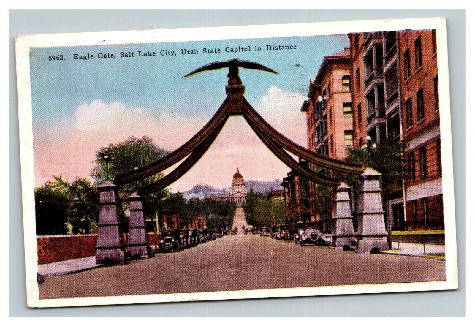 Vintage 1939 Postcard Eagle Gate State Capitol Building Salt Lake City ...
