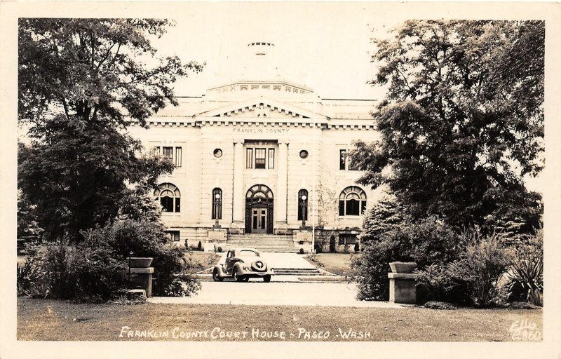 F91/ Pasco Washington RPPC Postcard c40s Franklin County Court House ...