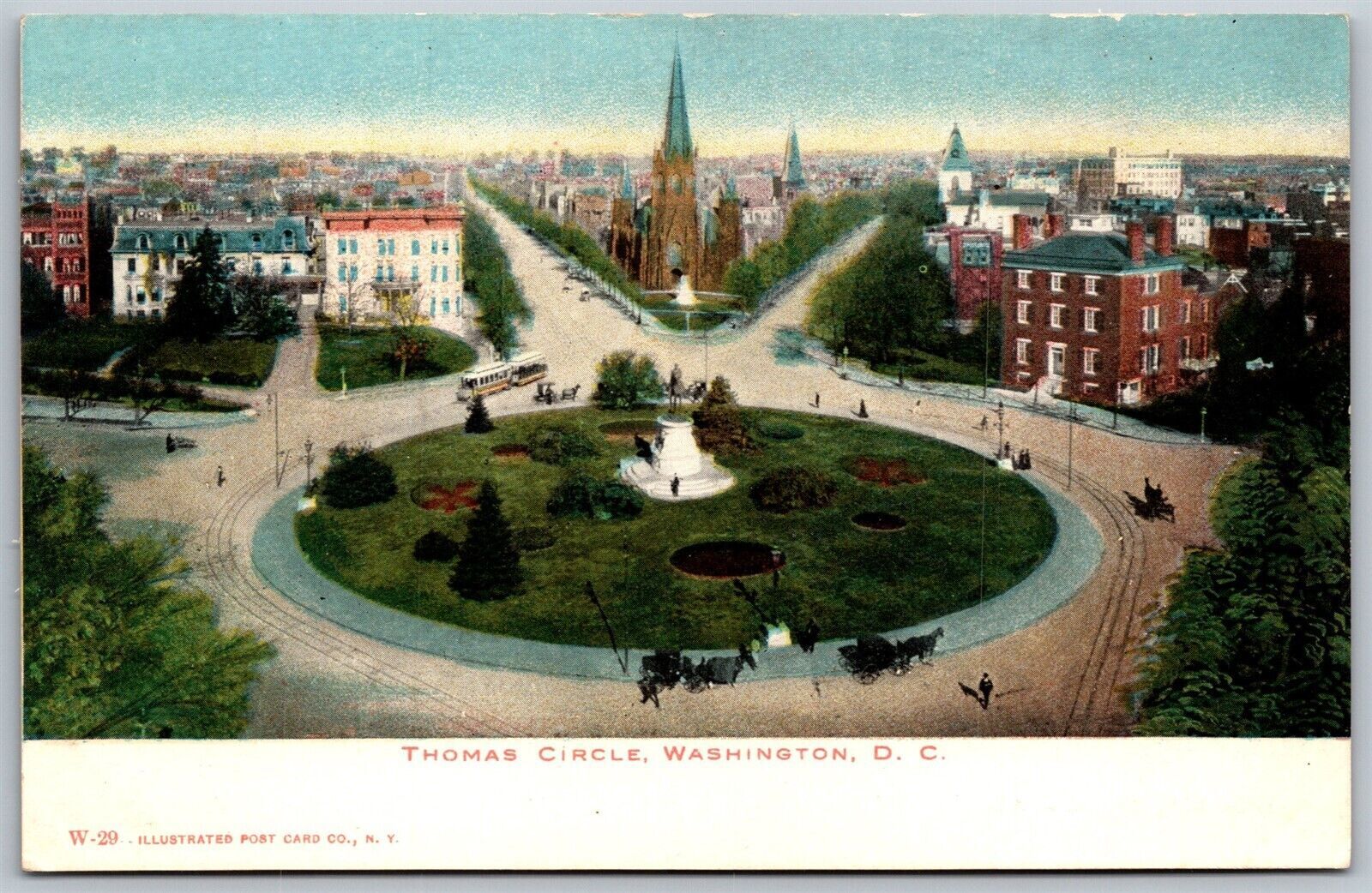 Vtg Washington DC Thomas Circle 1900s City View Old Antique Card ...