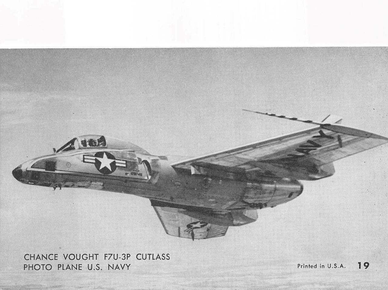 Chance Vought F7U-3P Cutlass Navy Aviation Arcade Mutoscope Card ...