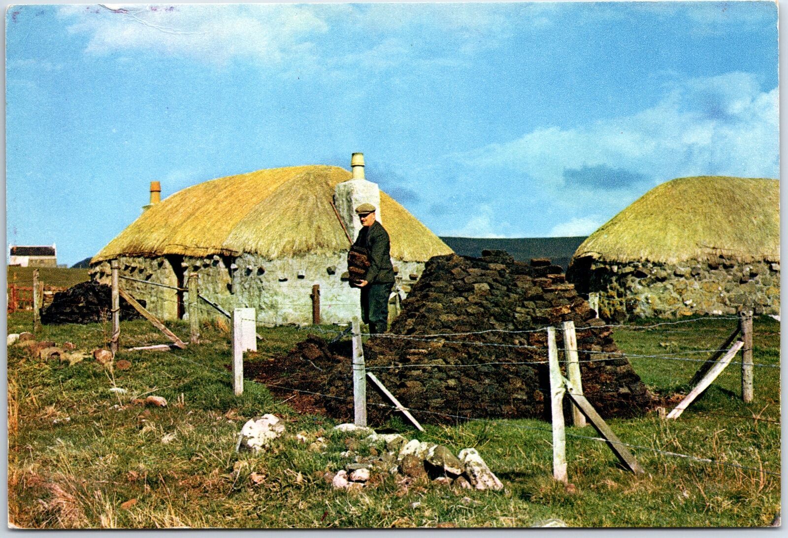 Vintage Continental Sized Postcard Thatched Croft Isle of SKY Scotland ...