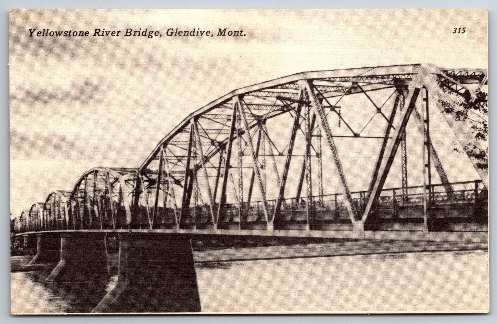 Glendive Montana~Yellowstone River Multi-Span Truss Bridge~c1930 B&W ...