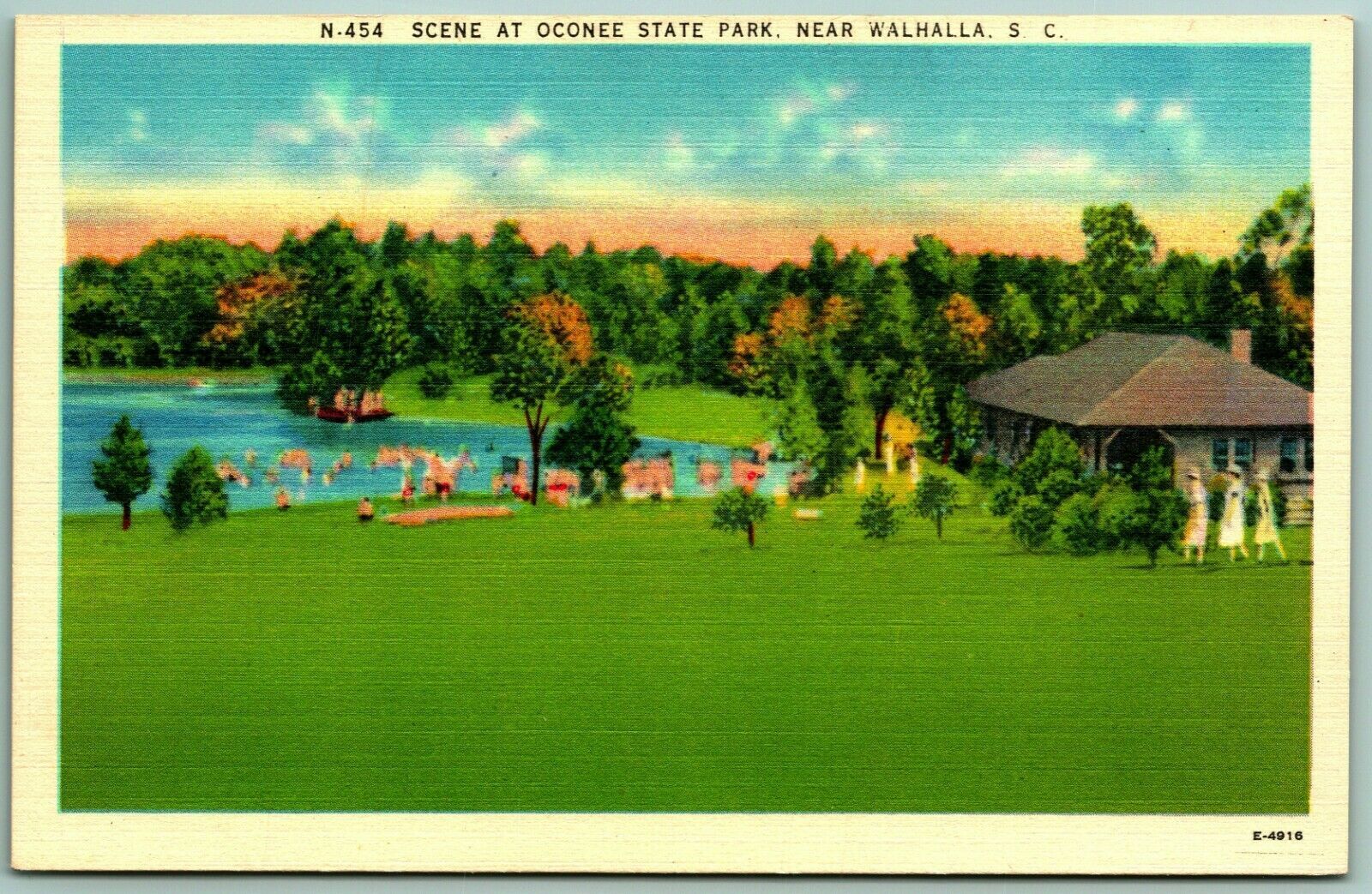 Scene at Oconee State Park Walhalla South Carolina SC UNP Linen ...