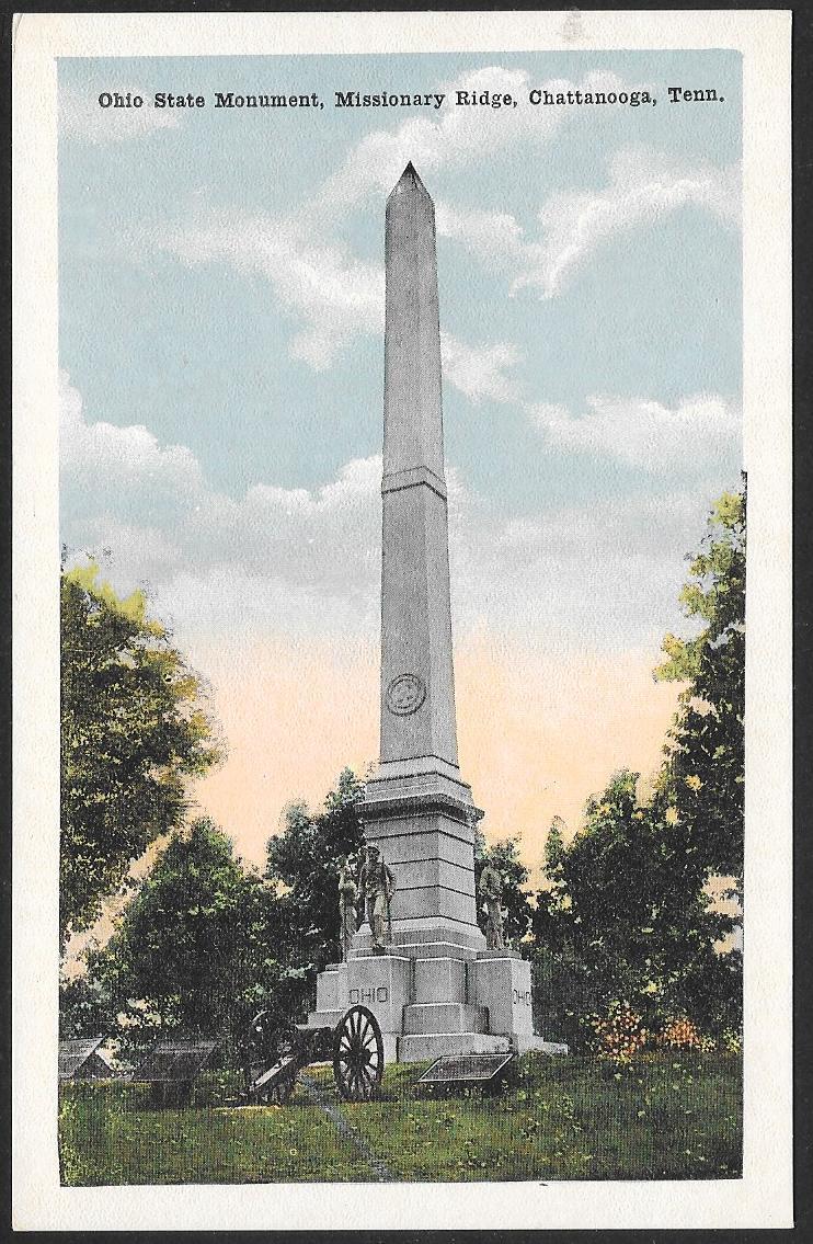 Missionary Ridge Ohio State Monument Chattanooga Tennessee Unused ...