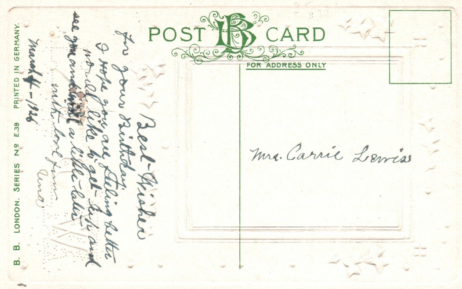 Vintage Postcard 1910s With Best Wishes Greetings Snow Winter ...