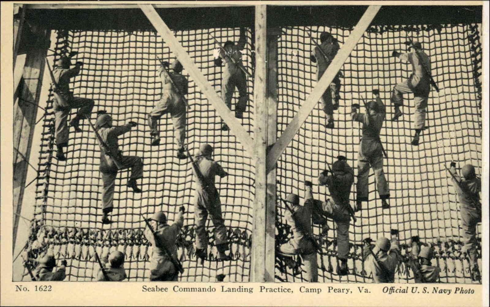Camp Perry VA Seabees Commander Landing Practice Net 1930s-50s Vintage ...