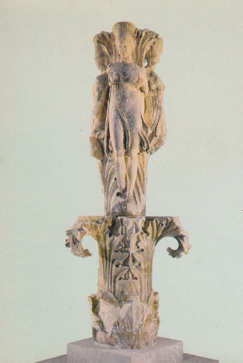 The Column Of The Dancing Maidens Old Greek Museum Delphi Primitive Art ...