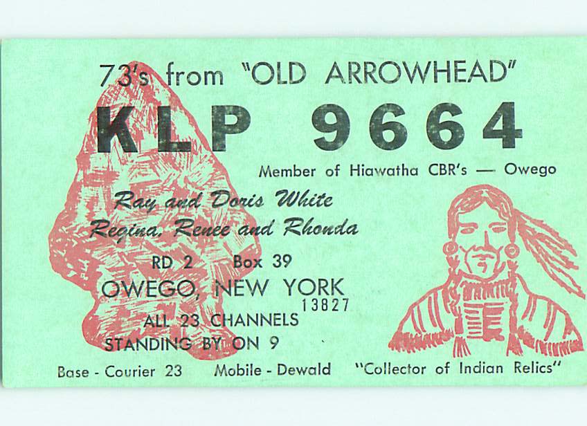 Native Indian - QSL CB HAM RADIO CARD Owego New York NY t9456 | United ...