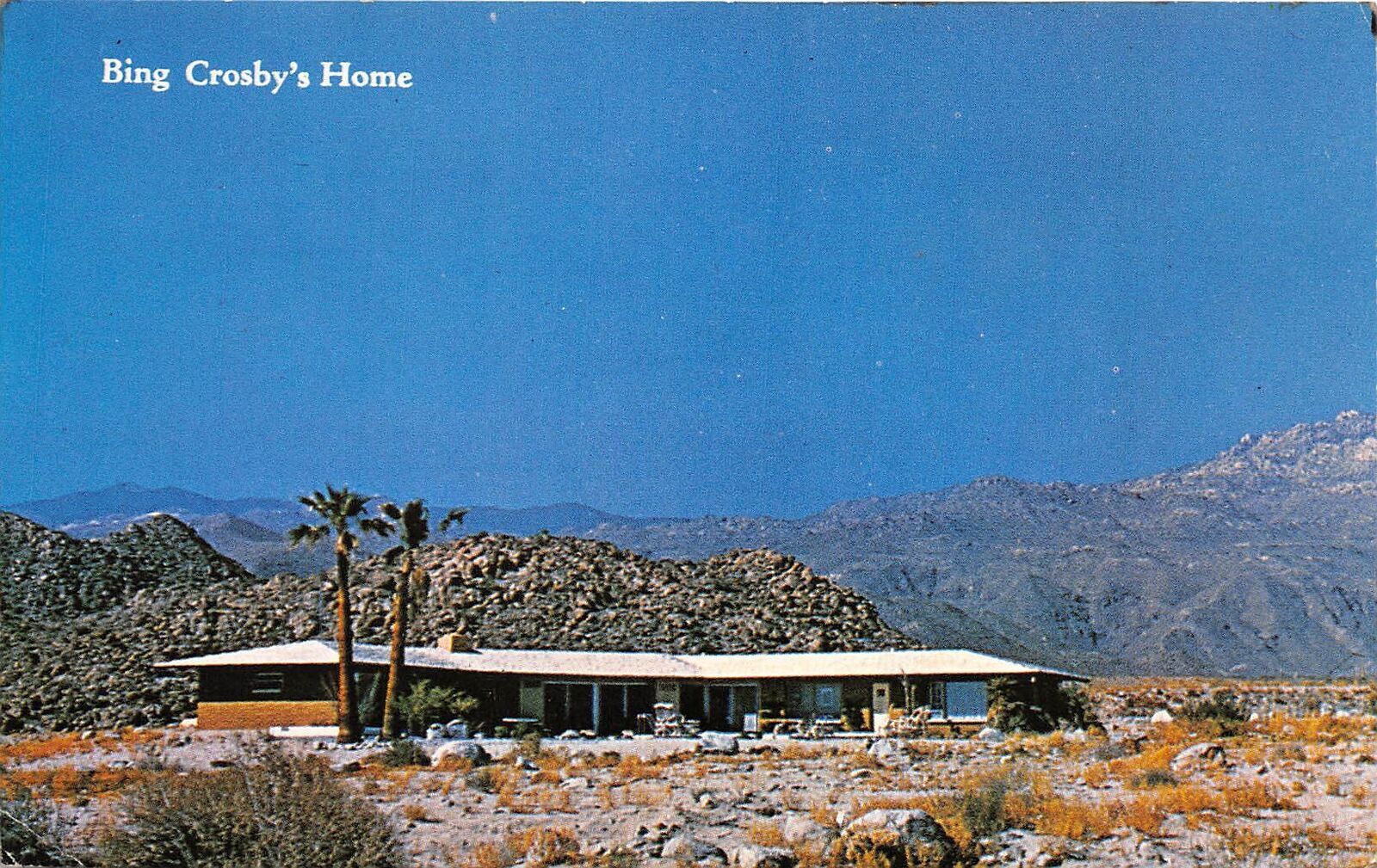 Palm Springs California 1960s Postcard Home of Bing Crosby Movie Star ...