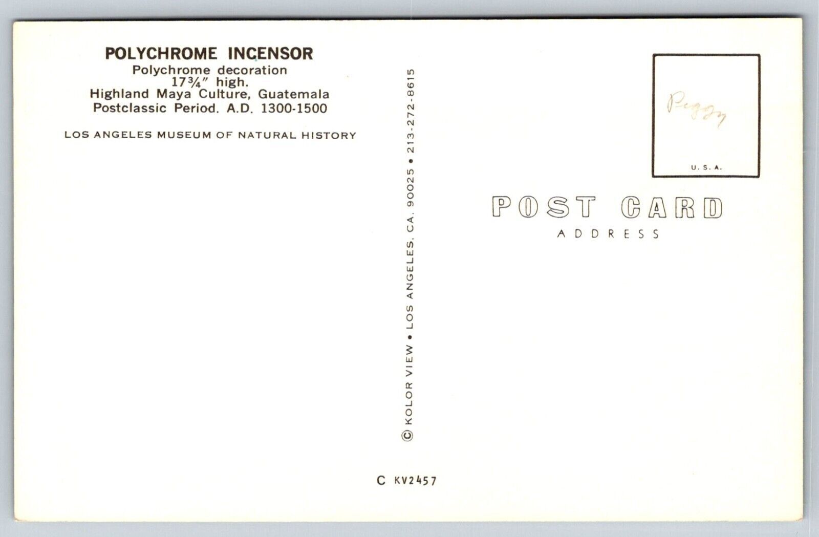 California Los Angeles Natural History Museum Maya Polychrome Incensor ...