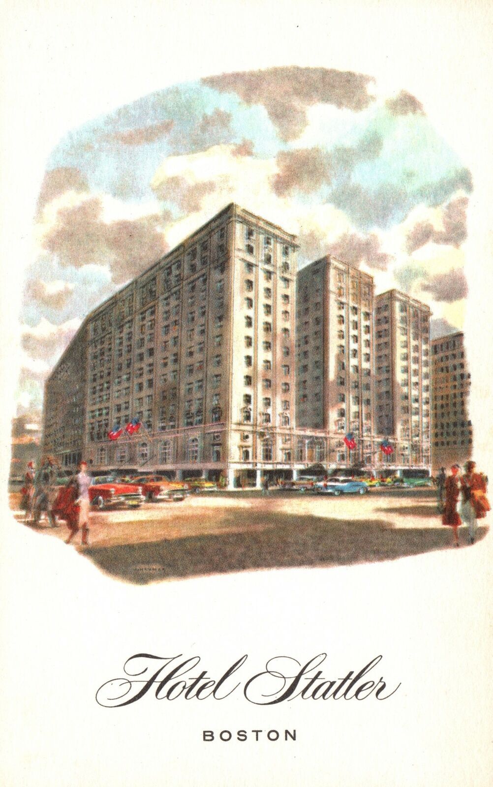 Vintage Postcard 1910's Hotel Statler Building Boston Park Square ...