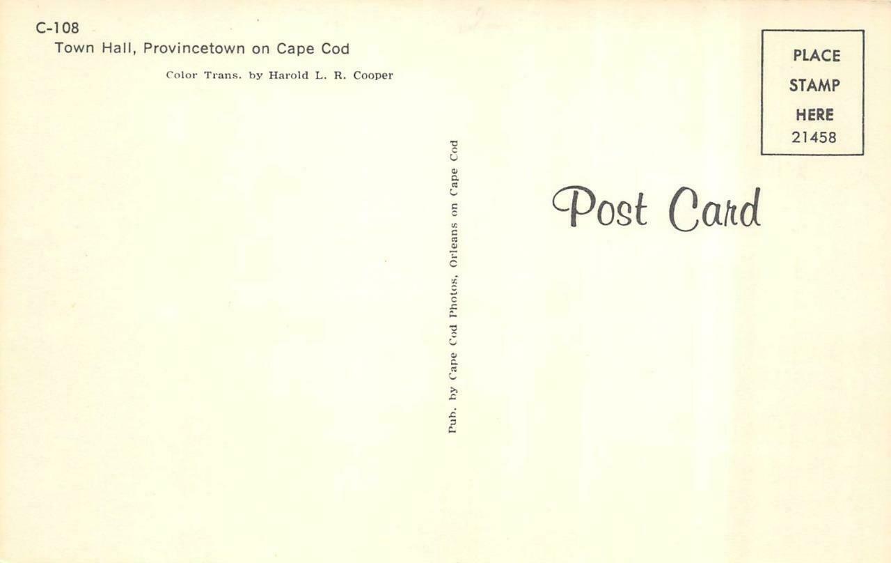 PROVINCETOWN, Massachusetts MA TOWN HALL & MILITARY STATUE Cape Cod ...