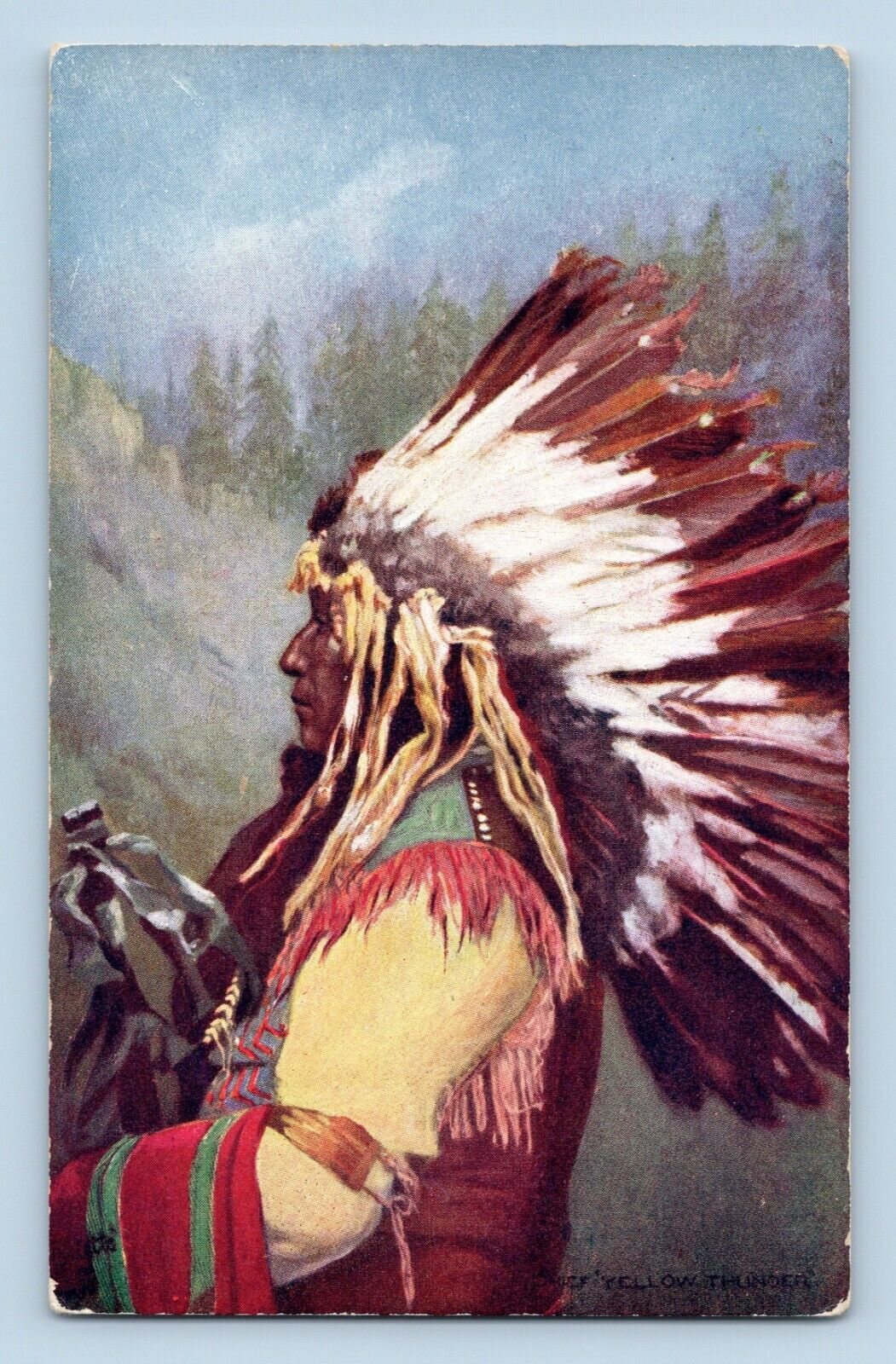 Chief Yellow Thunder Raphael Tuck Native American UNP DB Postcard N10 ...