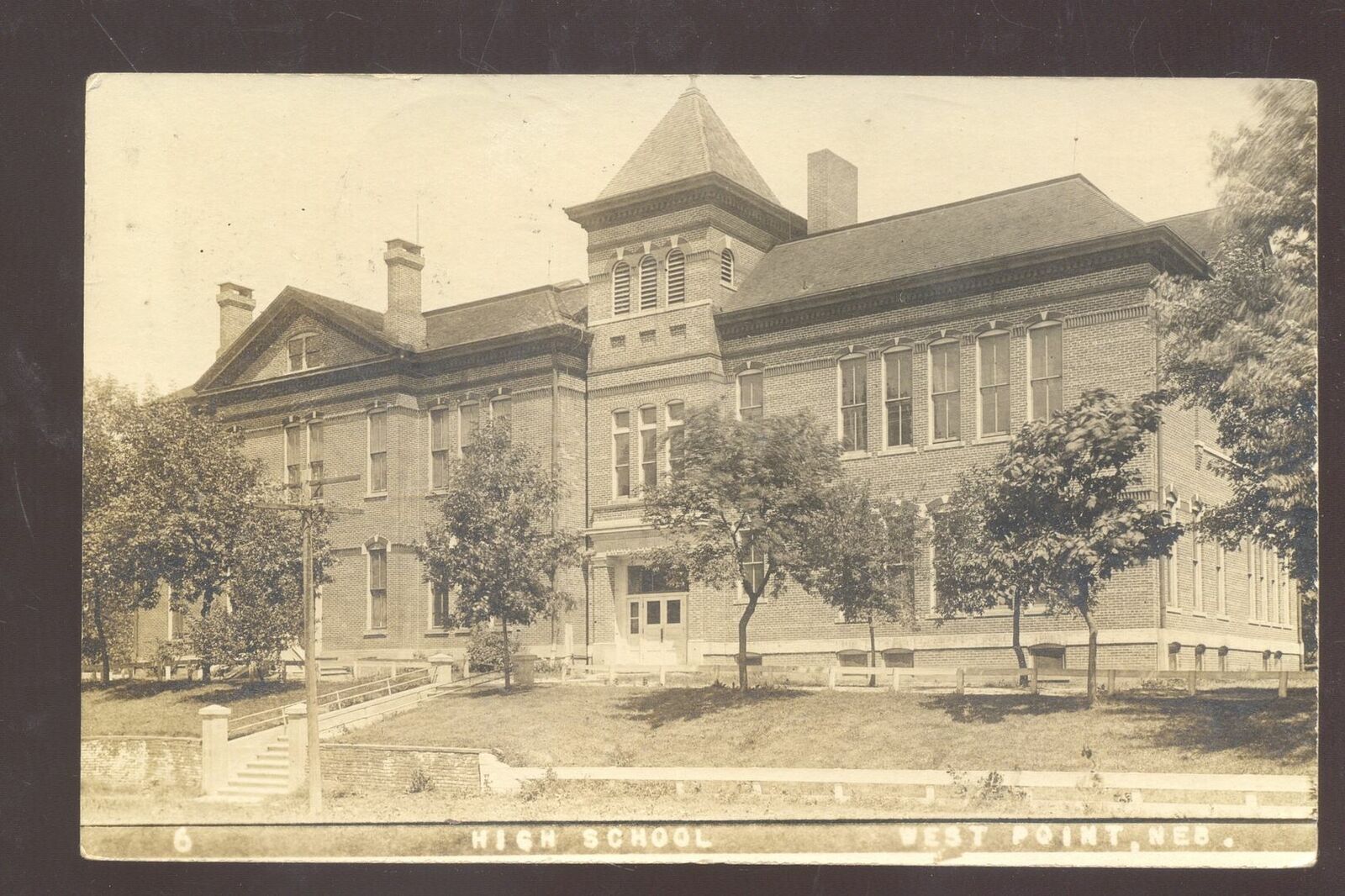 Rppc West Point Nebraska High School Building Vintage Real Photo ...