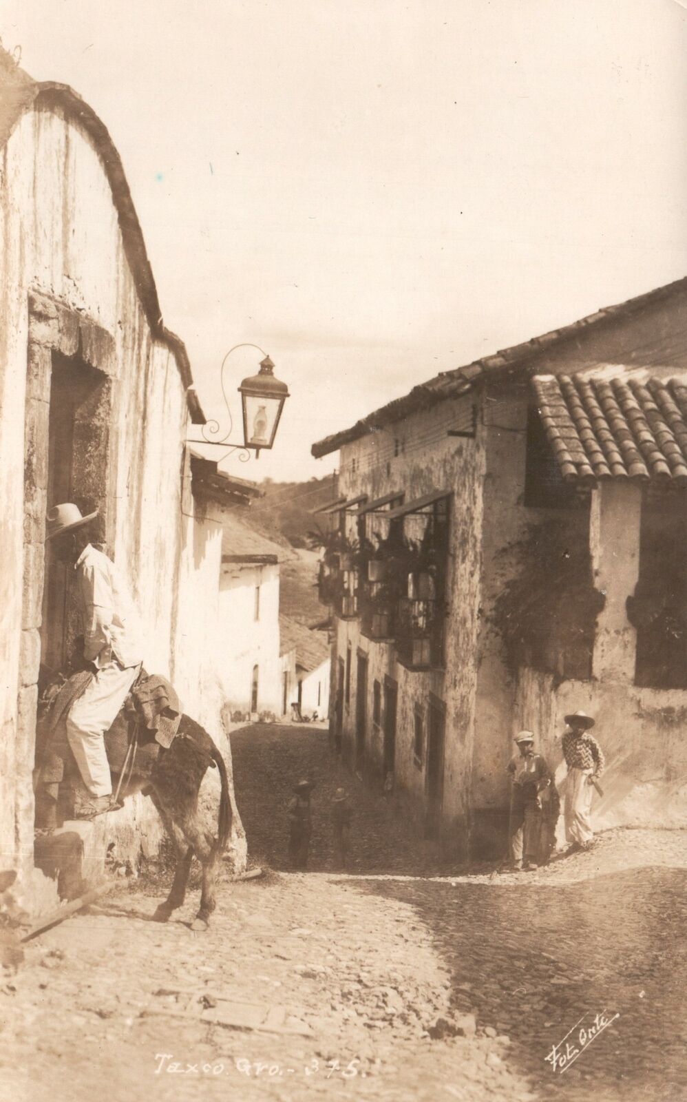 Vintage Postcard 1910s Typical Day Mexican Old Street Taxco Guerrero ...