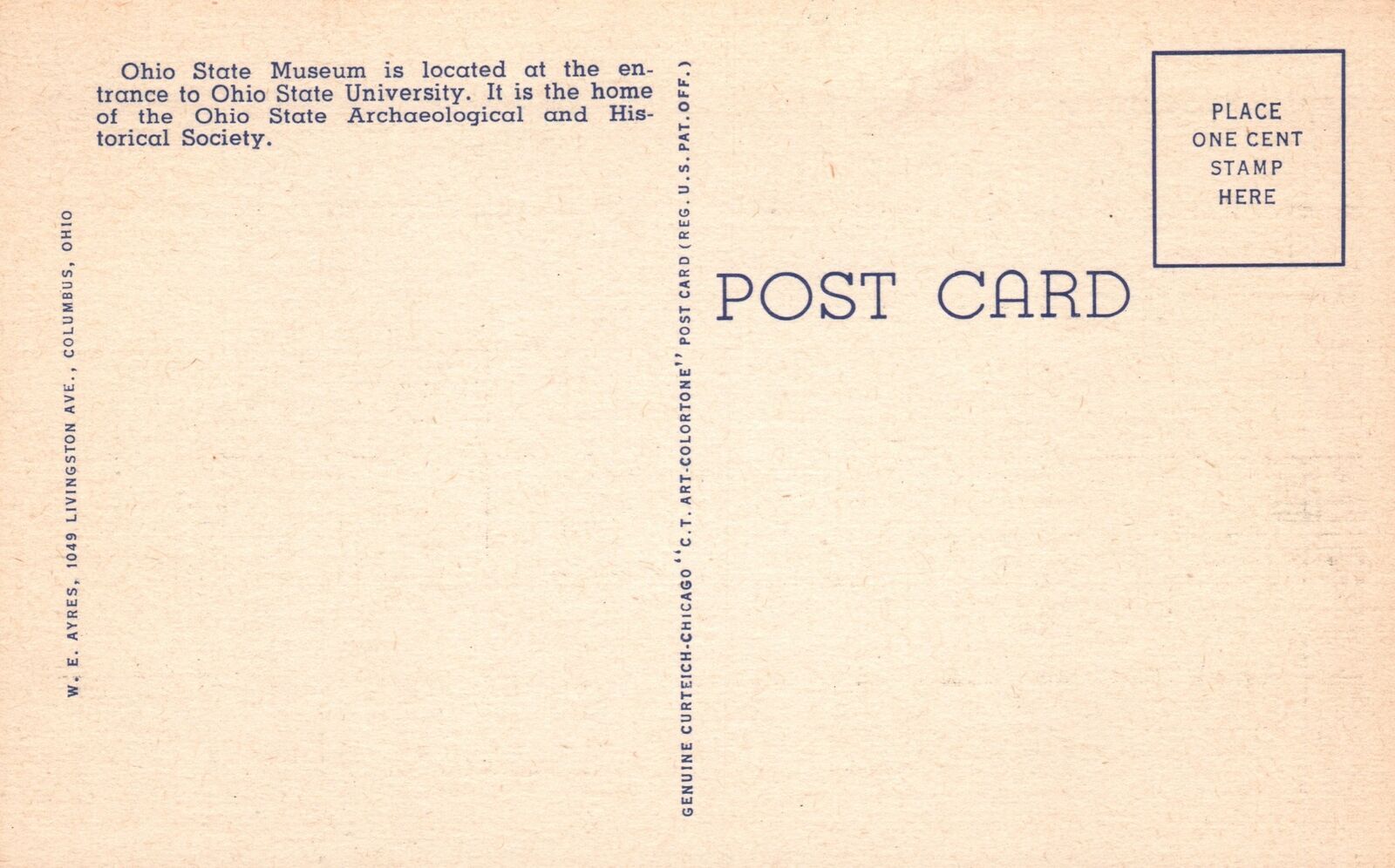 Vintage Postcard 1920's View of The Ohio State Museum Building Columbus ...