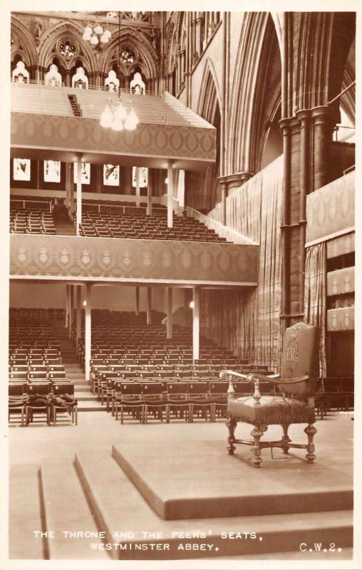 uk4336 throne and peers seats westminster abbey london real photo uk ...